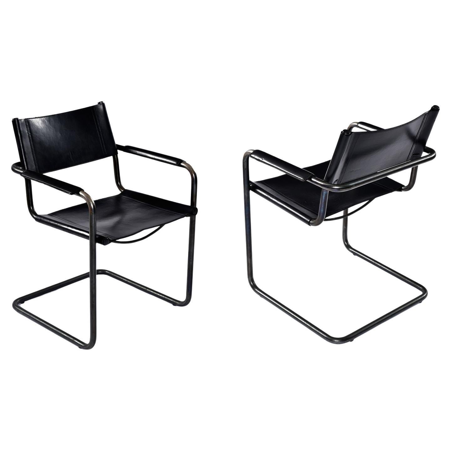 Cantilever Chrome Wicker Rattan Modern Dining Chairs by Chromcraft at ...