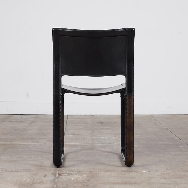 Matteo Grassi Leather Side Chair For Sale at 1stDibs