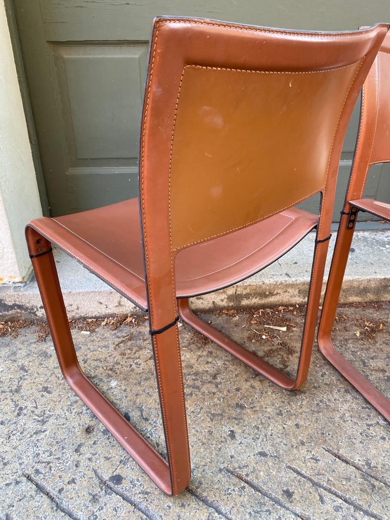 Matteo Grassi Set of 8 Leather Chairs at 1stDibs