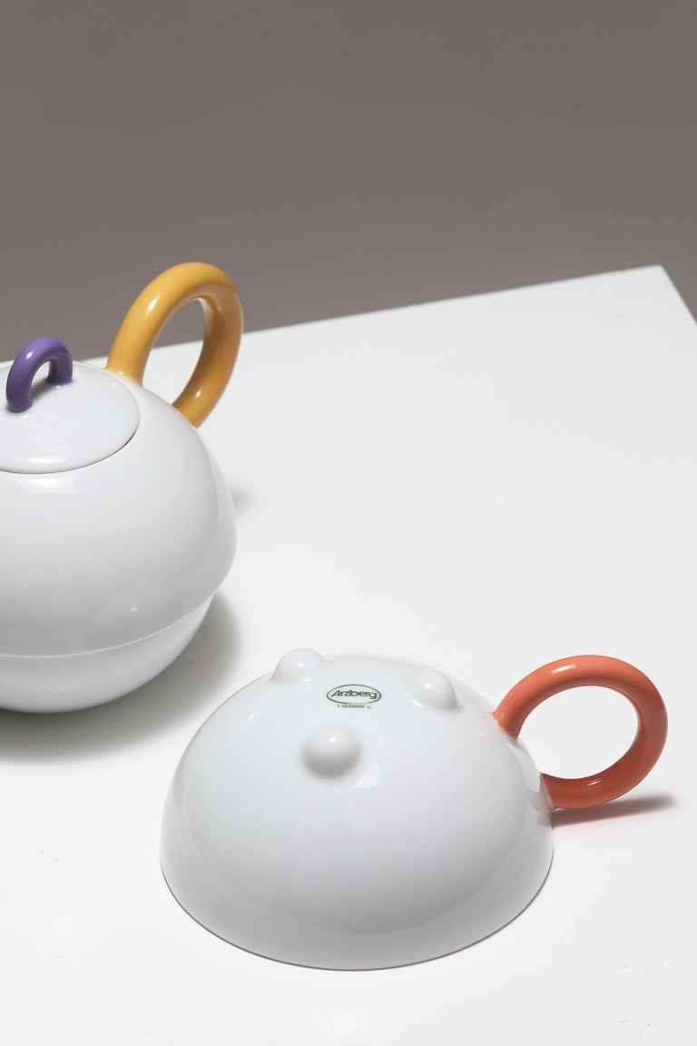 Matteo Thun modern teapot for one, Memphis style 1980s For Sale at 1stDibs