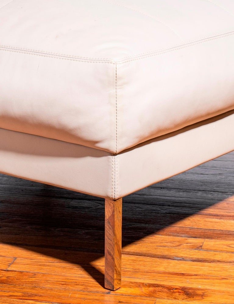 Matteograssi Italian Modern Poof Leather Ottoman For Sale at 1stDibs