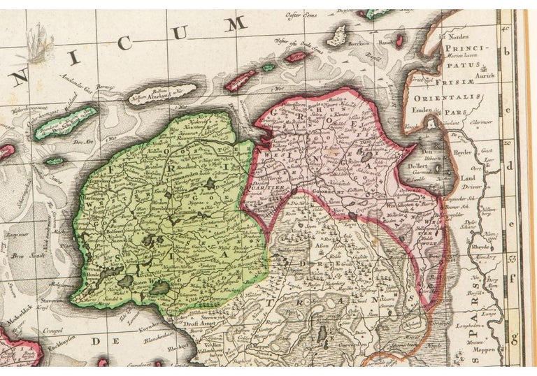 Matthaus Seutter, Framed 1730 Color Engraving Map of "Belgium ...