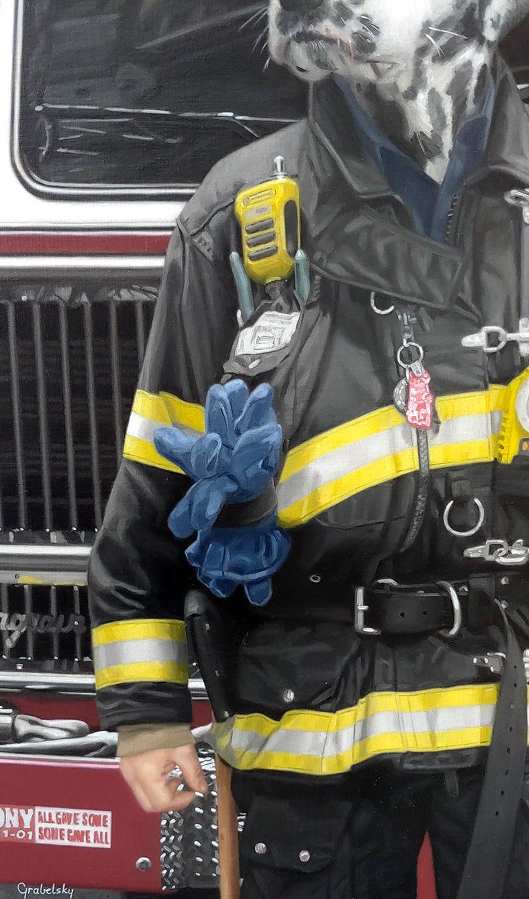 Matthew Grabelsky - "Engine 101" Dalmatian NYFD Super realism Oil on ...