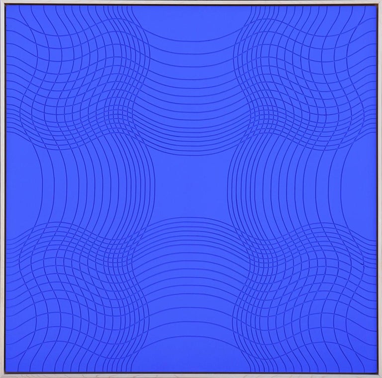 Matthew Reeves - "Wave Set 2" Bright Blue Abstract Geometric Wavy ...