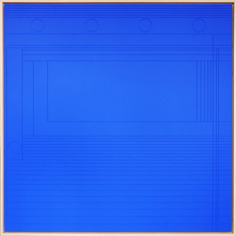 Matthew Reeves - Contemporary Abstract Bright Blue Geometric Groove ...