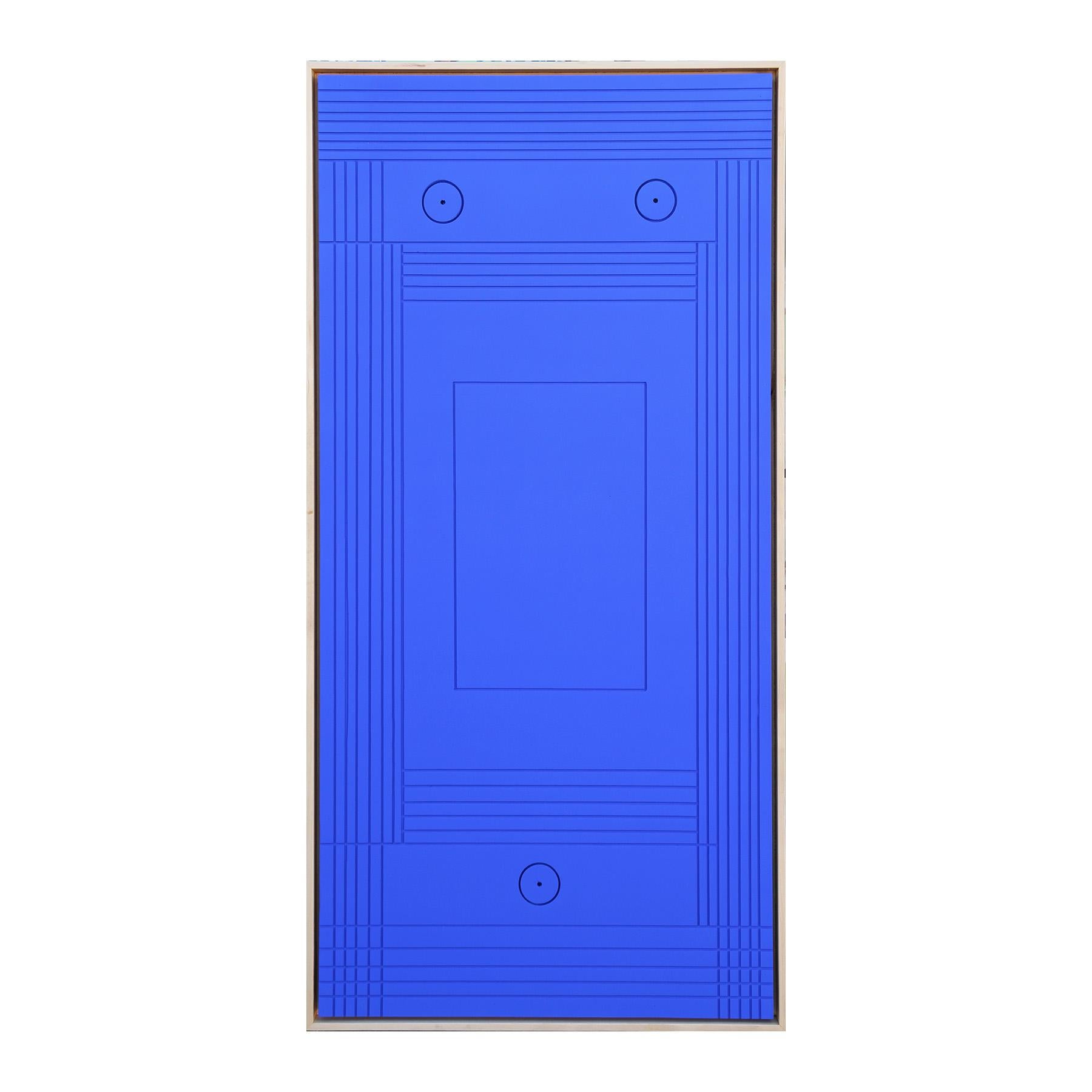 Matthew Reeves - "Tract 5" Bright Blue Abstract Geometric Carved ...