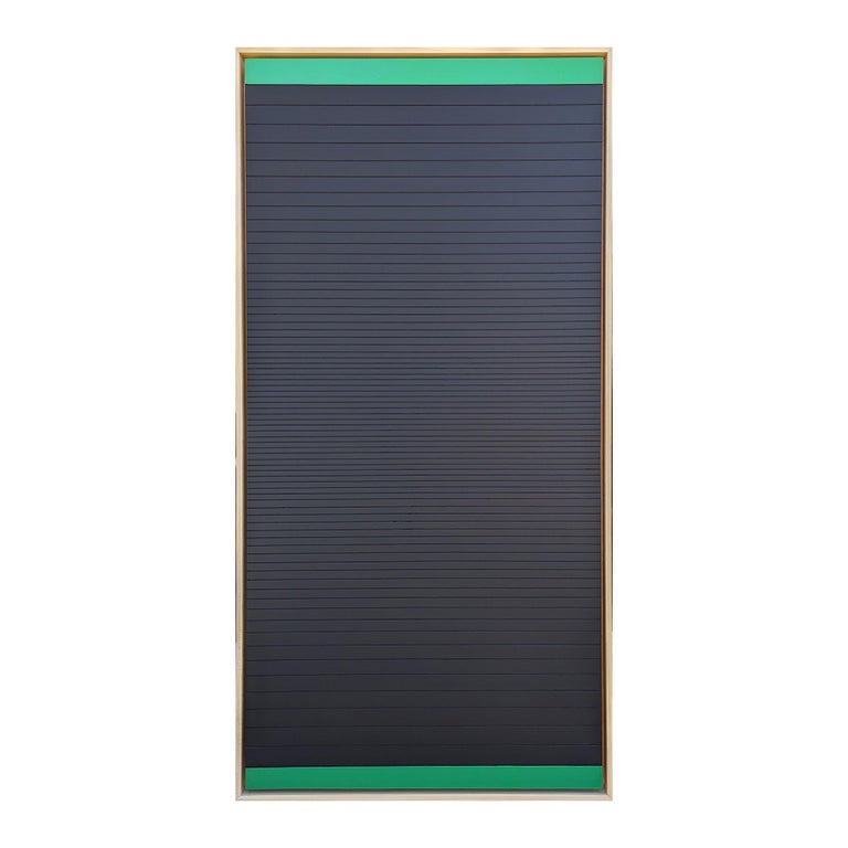 Matthew Reeves - Contemporary Black and Green Linear Abstract Geometric ...