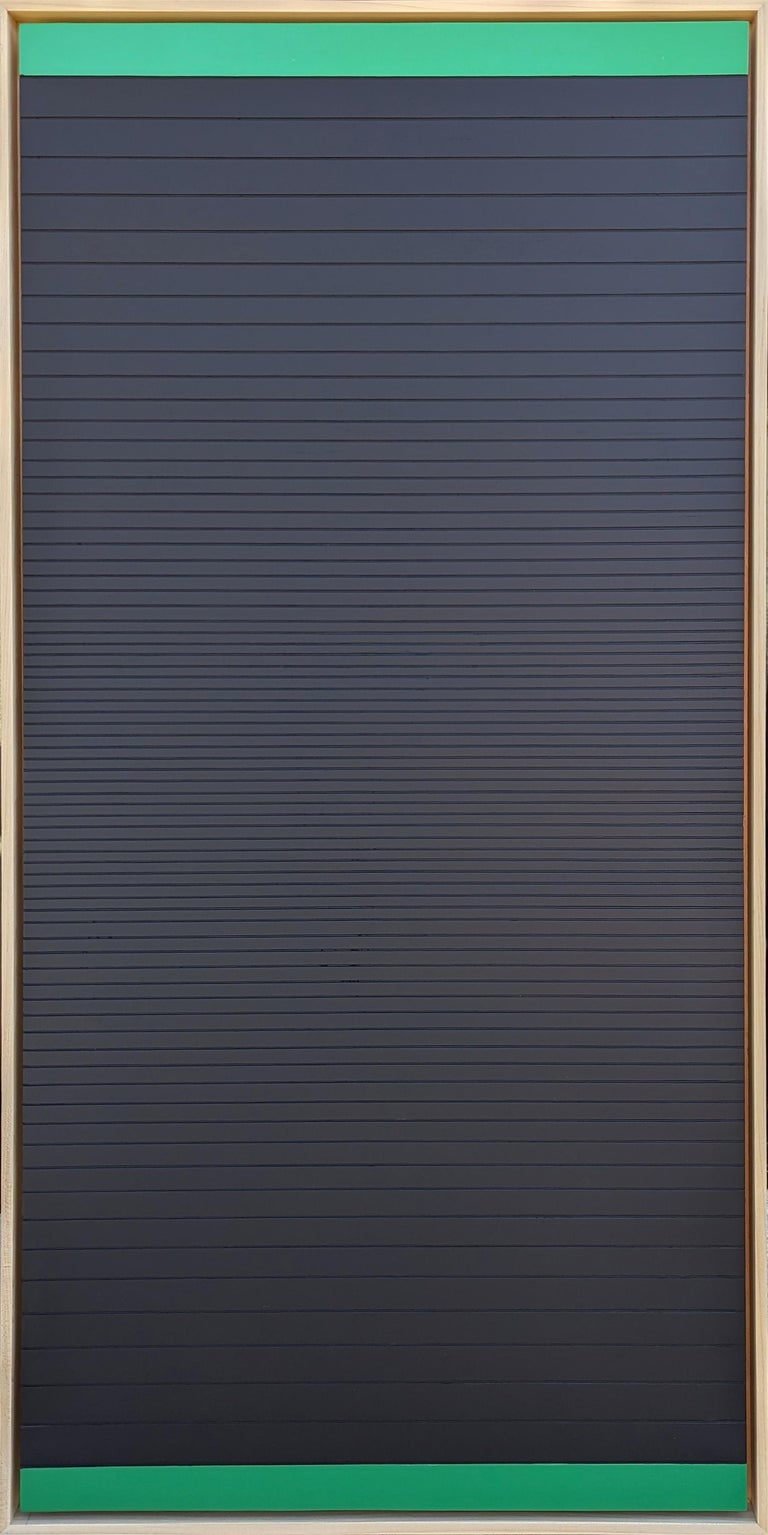 Matthew Reeves - Contemporary Black and Green Linear Abstract Geometric ...