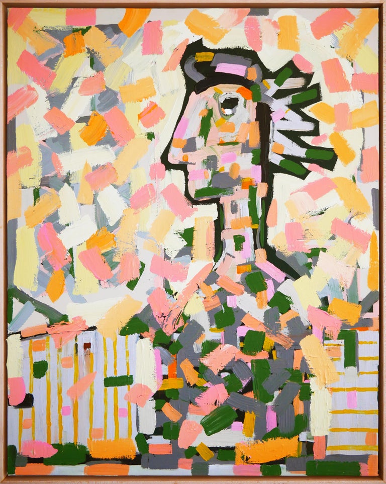 Matthew Reeves - "Fifi" Abstract Contemporary Peach and Green ...