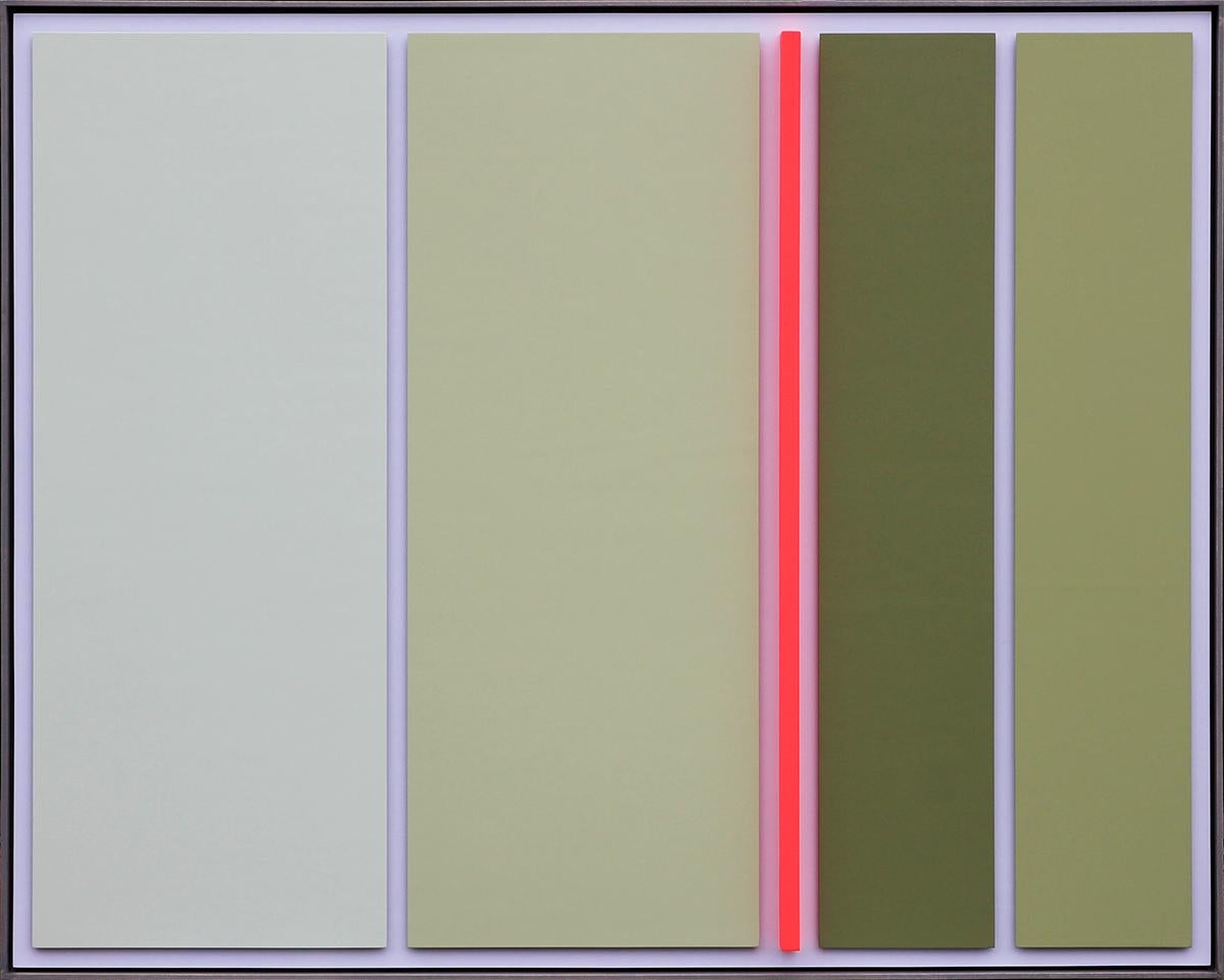 Matthew Reeves - “Green’s Cut” Abstract Geometric Floating Pink Ombre ...