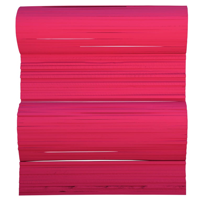 Matthew Reeves - Dark Pink Modern Abstract Wavy Wall Sculpture Painting ...