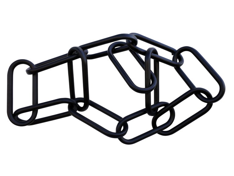 Matthew Reeves - Large Abstract Contemporary Black Chain Wall Sculpture ...