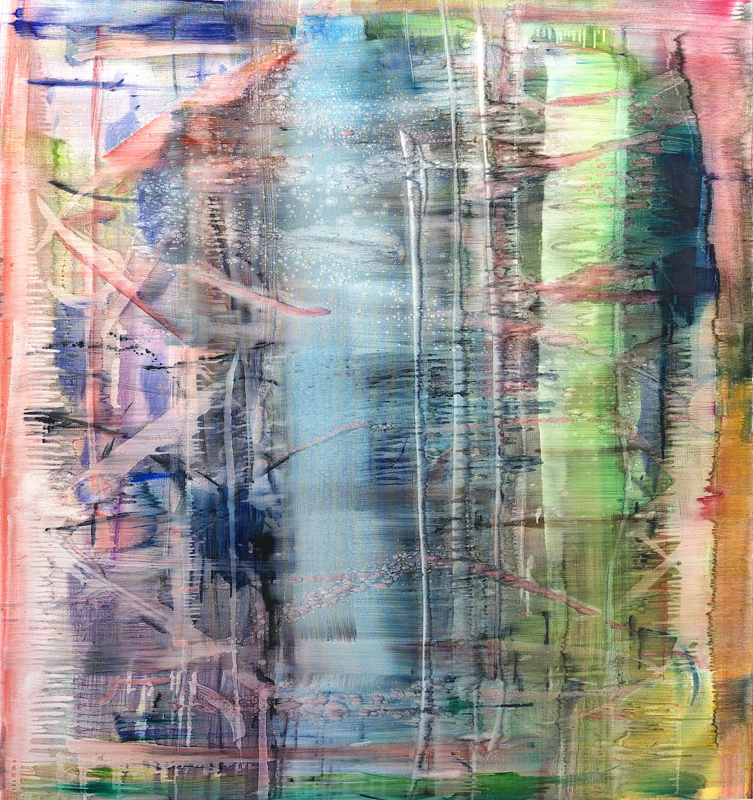 Matthias Meyer - "Clearwater," abstract painting of water in blue and ...