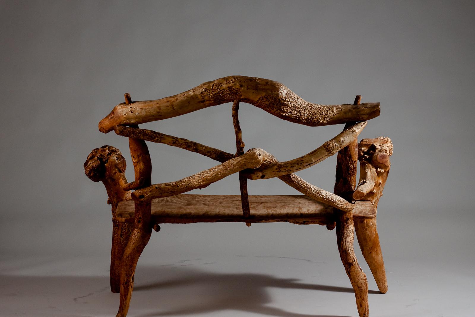 Matti Savijärvi, Finnish unique 1920's tree root bench For Sale at 1stDibs