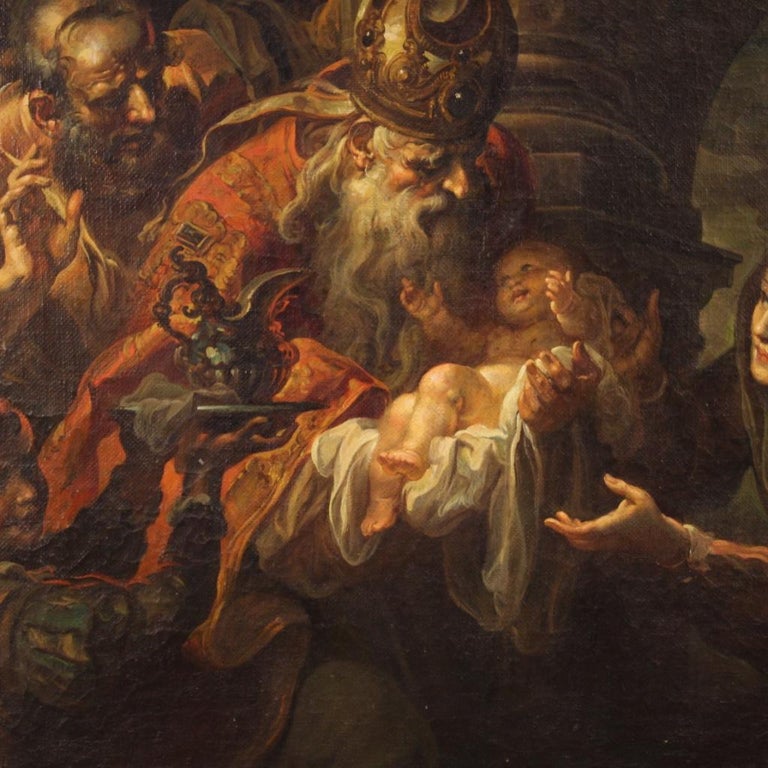 Mattia Traverso 20th Century Oil on Canvas Italian Religious Signed ...