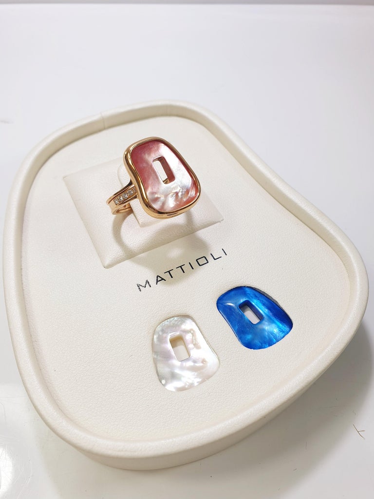 Mattioli Puzzle Collection 18 Karat Rose Gold Ring with Diamonds and 3 Puzzles at 1stDibs
