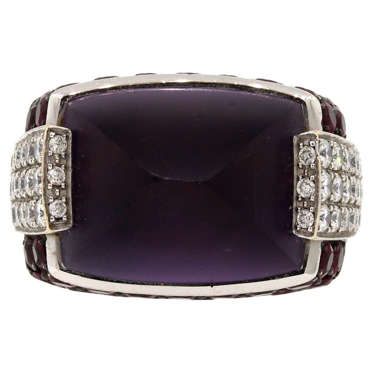 Maubossin Amethyst, Ruby and Diamond Ring For Sale at 1stDibs