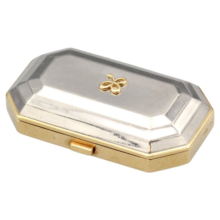 Mauboussin 18k White and Yellow Gold pill box Clover Pill Box For Sale ...