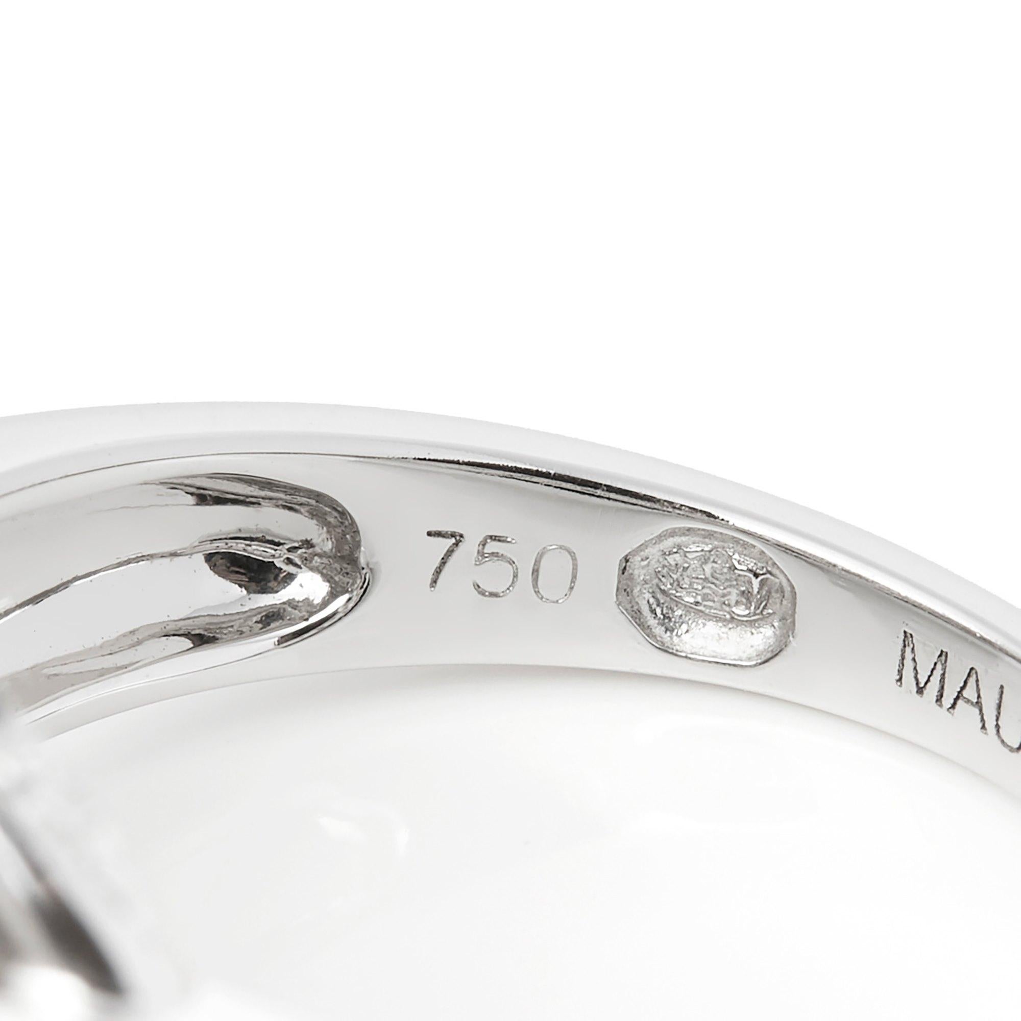 Mauboussin 18 Karat White Gold Pearl and Diamond Caviar Mon Amour Ring at 1stDibs | mauboussin ...