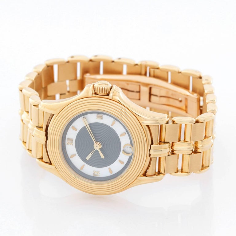 Mauboussin Ladies Yellow Gold Blue Dial Quartz Wristwatch For Sale at ...