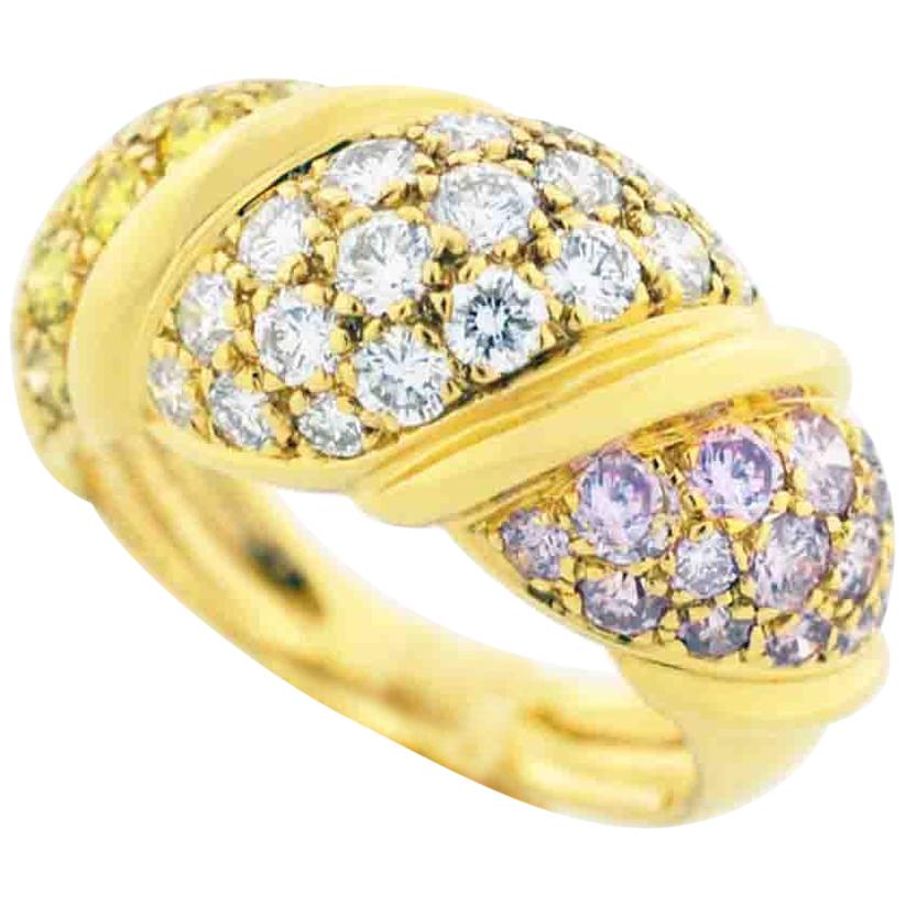 Mauboussin Rock Crystal Diamond Gold Ring at 1stDibs