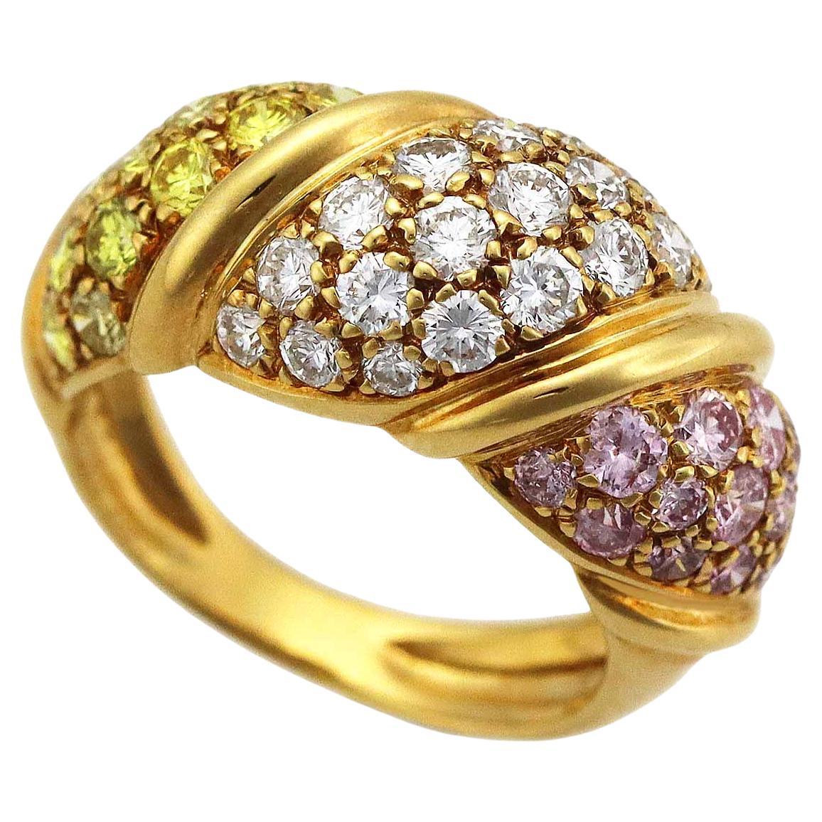 Mauboussin Rock Crystal Diamond Gold Ring at 1stDibs