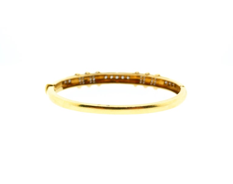 Mauboussin French 18 Karat Yellow Gold Diamond Bangle At 1stdibs