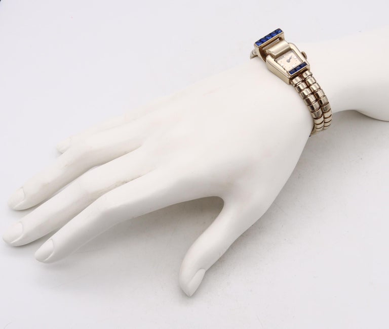 Mauboussin GIA Certified 1950 Retro Machine Age Watch 18Kt White Gold ...