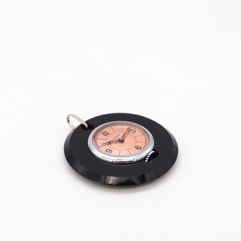 Mauboussin Paris 1950 Mido Skeleton Round Watch pendant Stainless 18kt ...