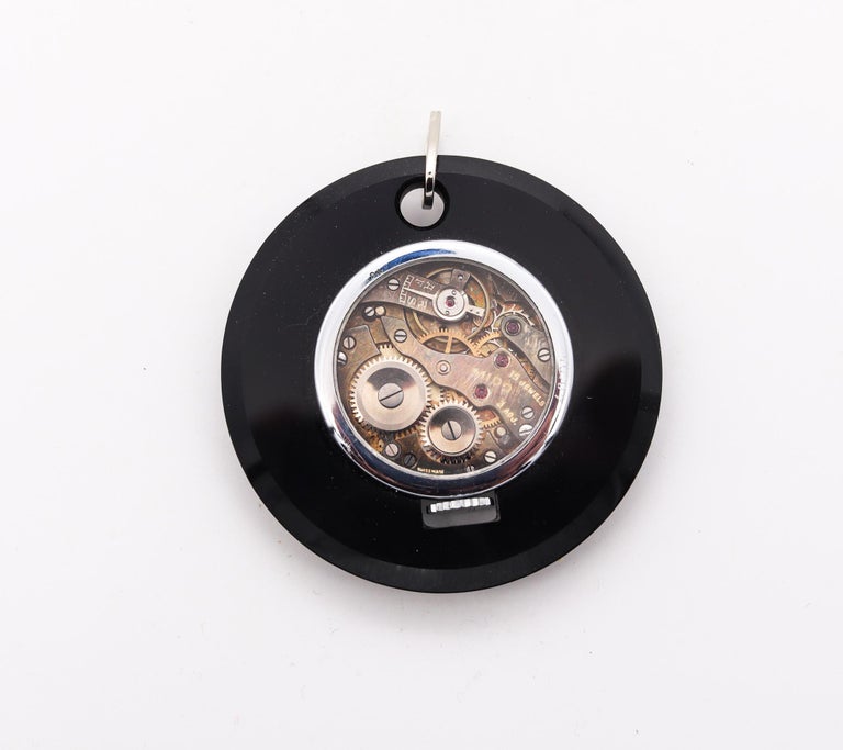 Mauboussin Paris 1950 Mido Skeleton Round Watch pendant Stainless 18kt ...