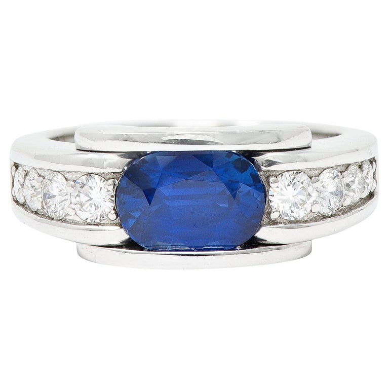Mauboussin Paris Sapphire Diamond 18 Karat White Gold Alessandra Band