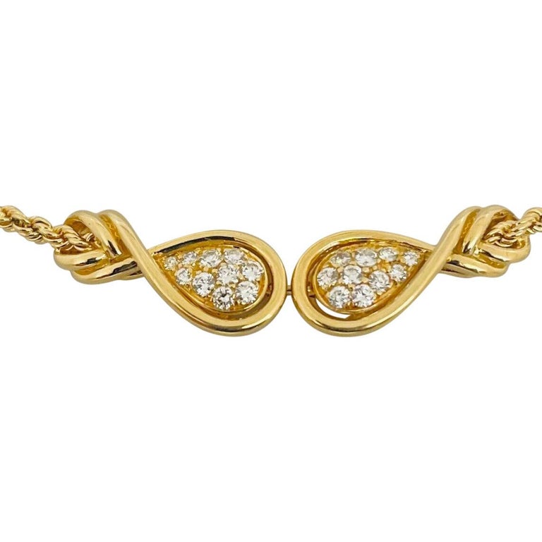 Mauboussin Paris Vintage 18 Karat Yellow Gold And Diamond Teardrop