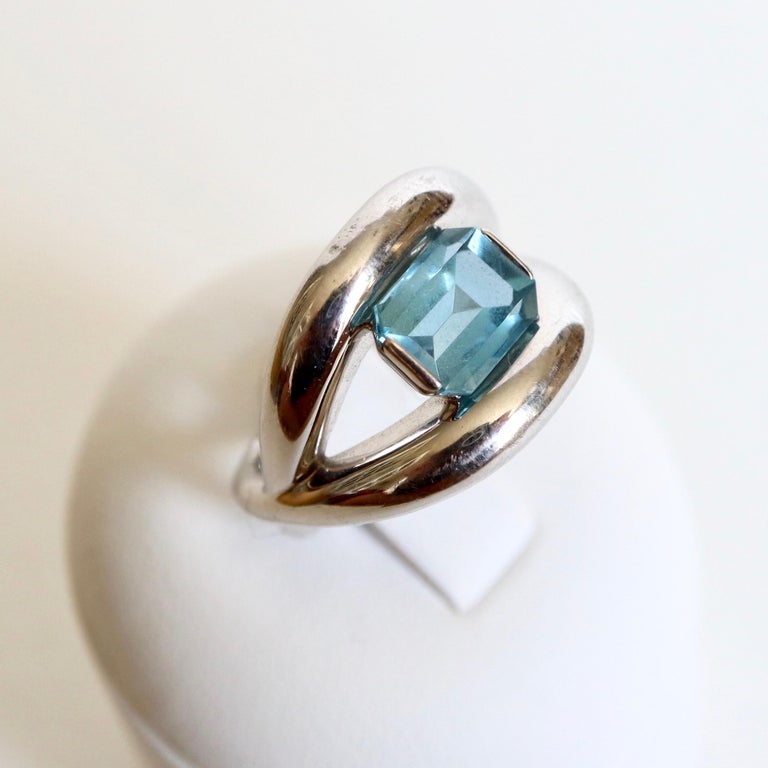Mauboussin Ring in 18 Karat White Gold Setting an Aquamarine For Sale ...