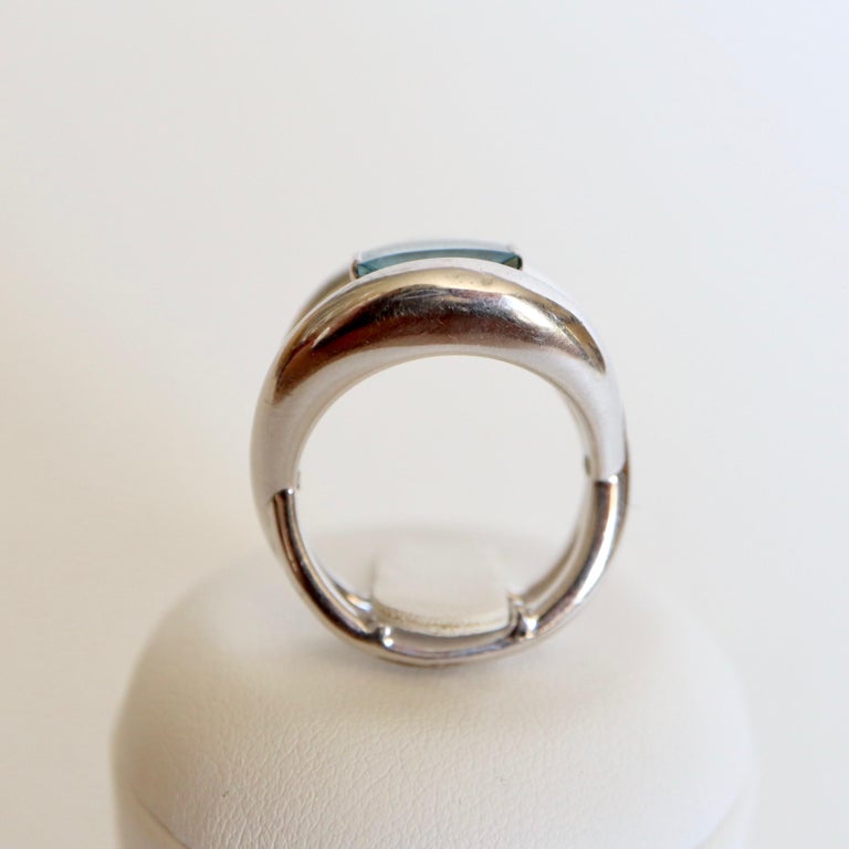 Mauboussin Ring in 18 Karat White Gold Setting an Aquamarine For Sale ...