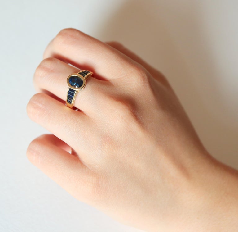 Mauboussin Ring in 18 Karat Yellow Gold Sapphires and Diamonds For Sale ...