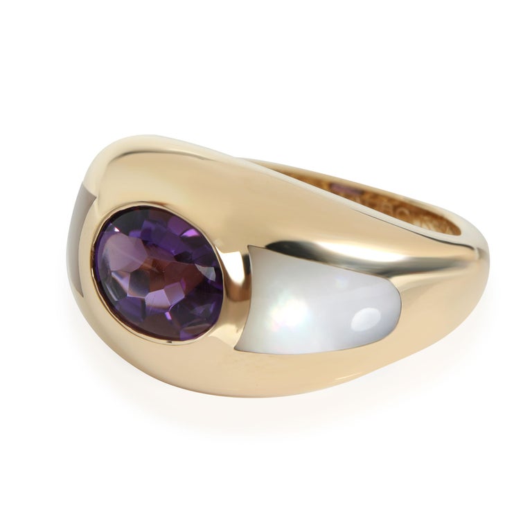 Mauboussin Ring with Amethyst and Mother of Pearl in 18k Yellow Gold ...