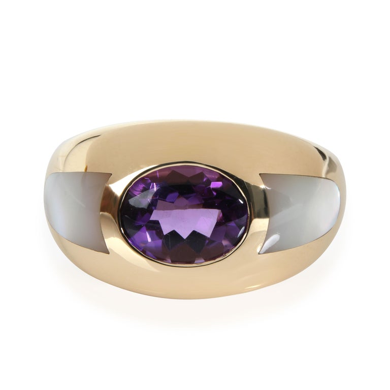 Mauboussin Ring with Amethyst and Mother of Pearl in 18k Yellow Gold ...