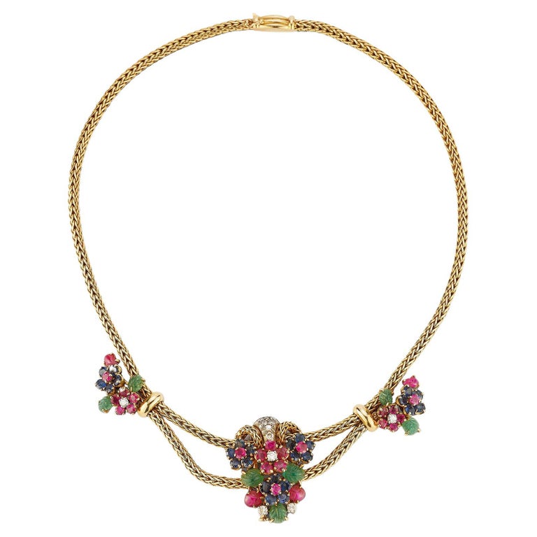 Mauboussin Collier de pierres précieuses Tutti Frutti En vente sur 1stDibs