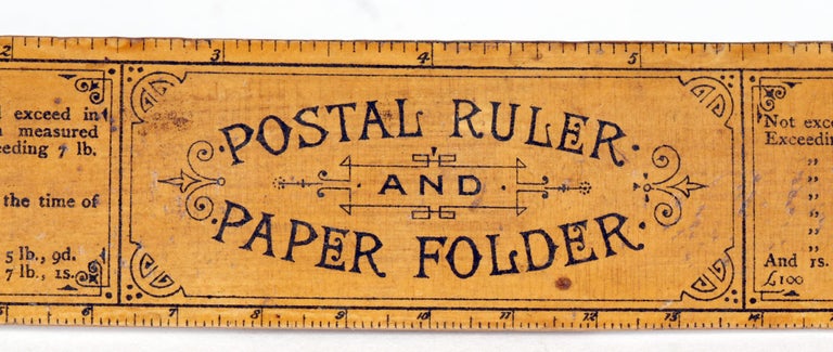 Mauchline Wooden Postal Ruler and Paper Folder with Beach and Cliffs ...