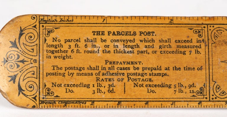 Mauchline Wooden Postal Ruler and Paper Folder with Beach and Cliffs ...