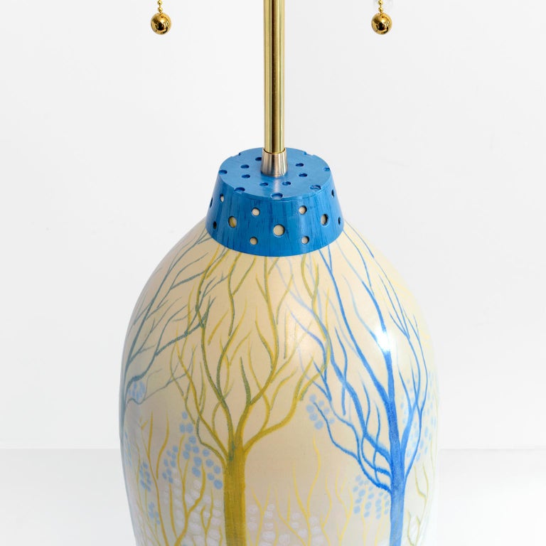 Maud Fredin Fredholm "Spring" Stoneware Lamp from Bo Fajans, Sweden ...