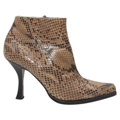 Maud Frizon Leather Ankle Heeled Boots With Wooden Sole - Size 39 1/2 ...