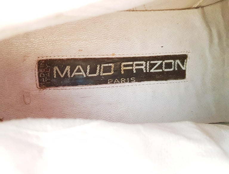 Maud Frizon Leather Ankle Heeled Boots With Wooden Sole - Size 39 1/2 ...