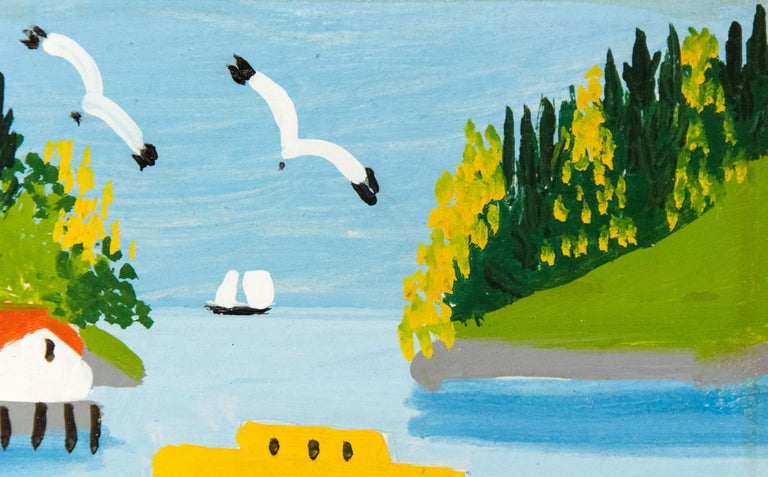 Maud Lewis - Boats at Sandy Cove at 1stDibs | maud lewis boat painting