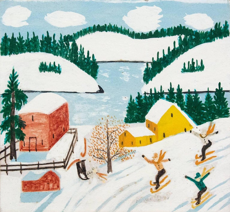 Maud Lewis - Children Skiing at 1stDibs