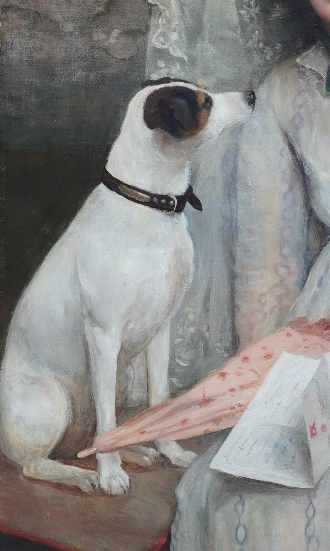Maud Porter - Portrait of a Lady and Dog - British Victorian animal art ...