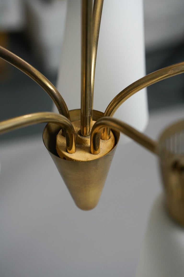 Mauri Almari Brass Chandelier model 103/5 for Itsu, 1950s For Sale at ...