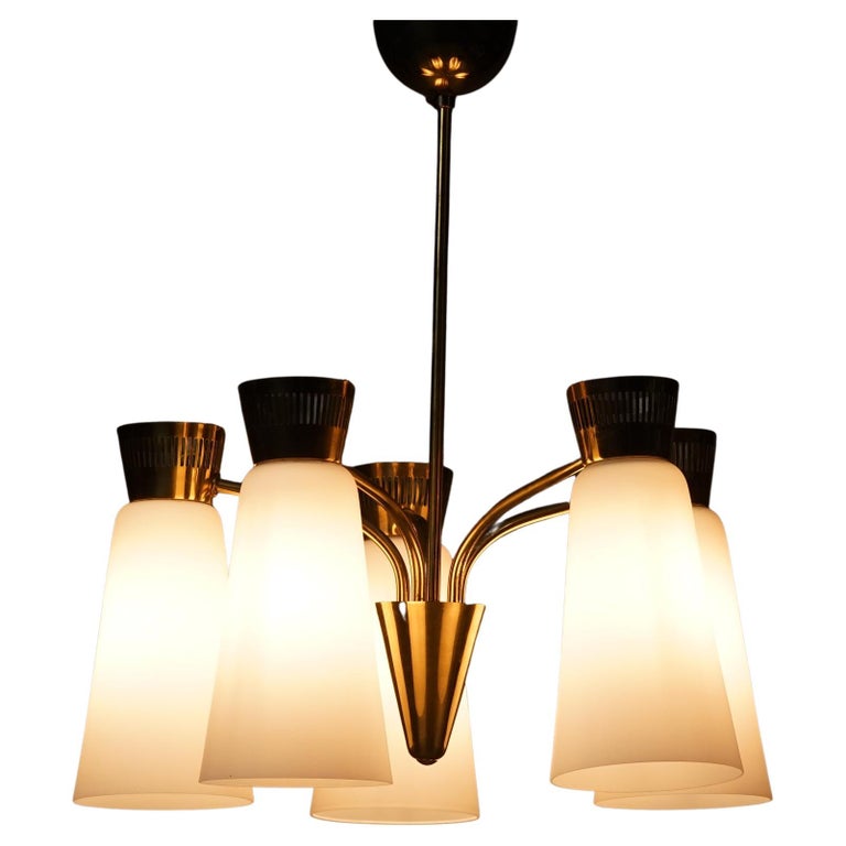 Mauri Almari Brass Chandelier model 103/5 for Itsu, 1950s For Sale at ...