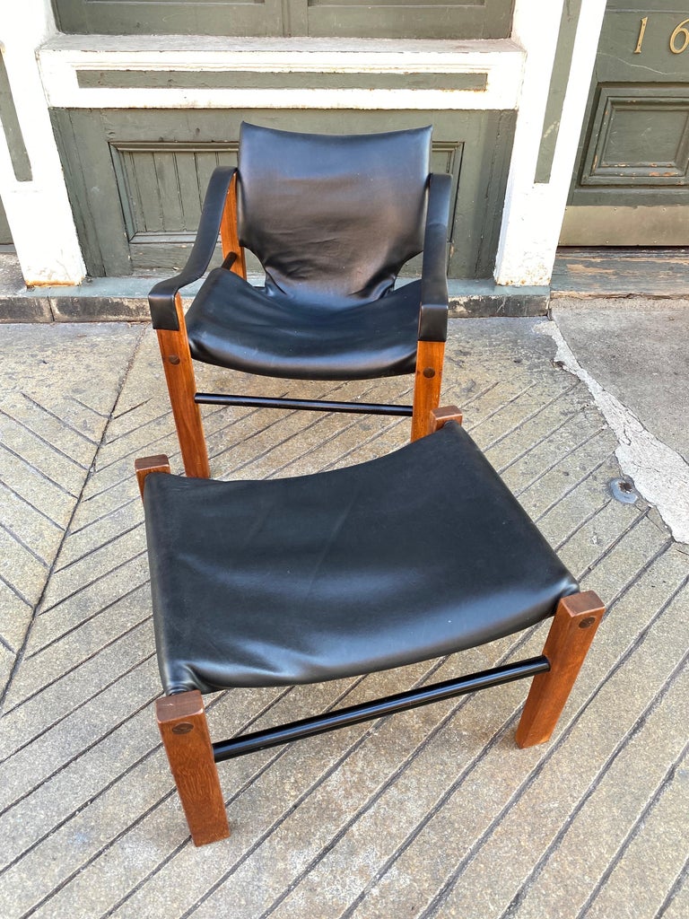 Maurice Burke Designed Arkana Safari Chair and Ottoman For Sale at 1stDibs