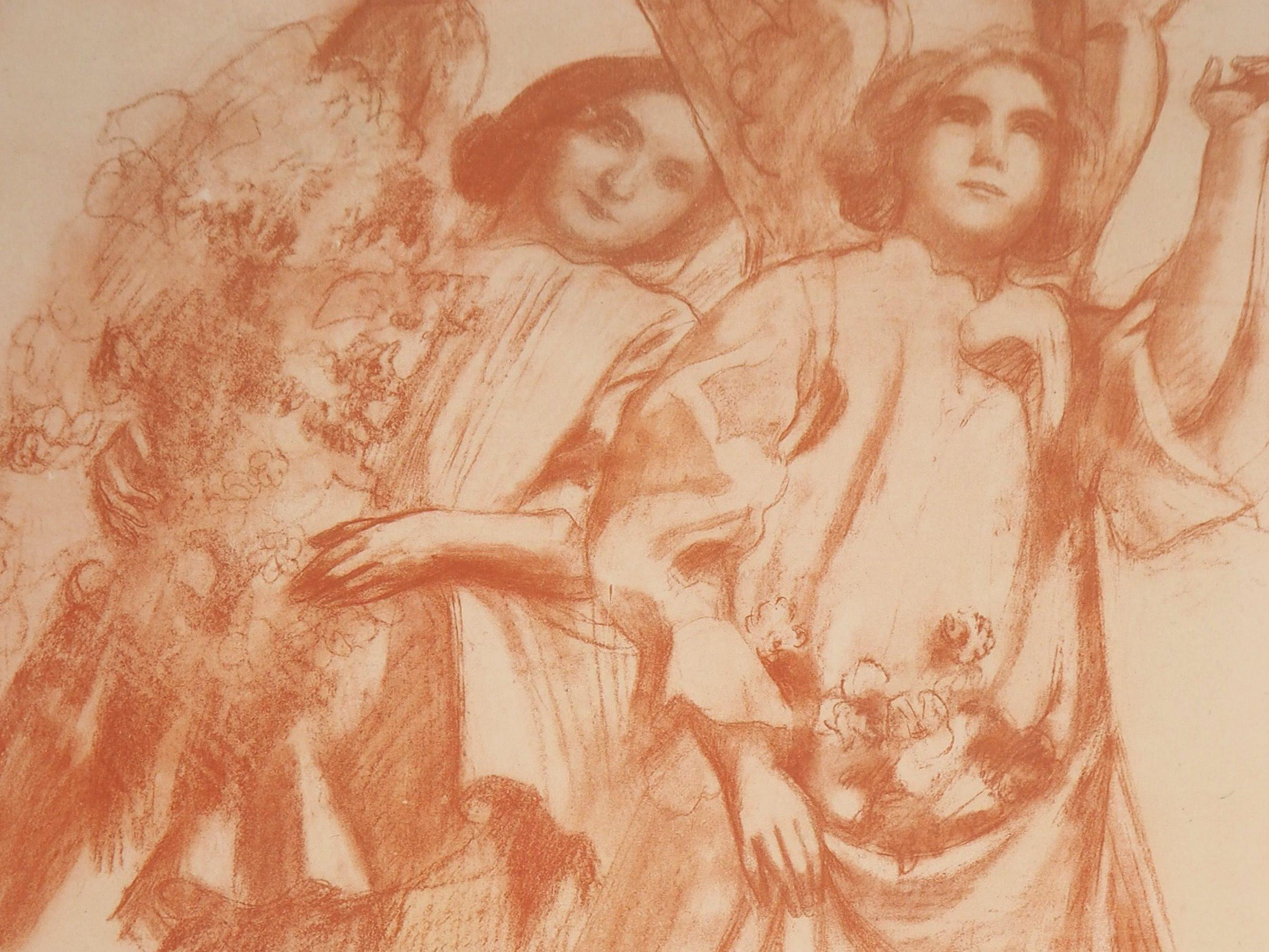 Maurice Denis - Two Angels in Celebration - Original lithograph For ...